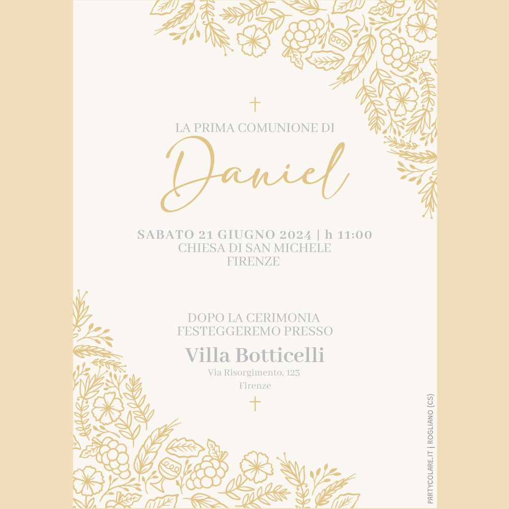 Partycolare- Biglietto Invito Prima Comunione