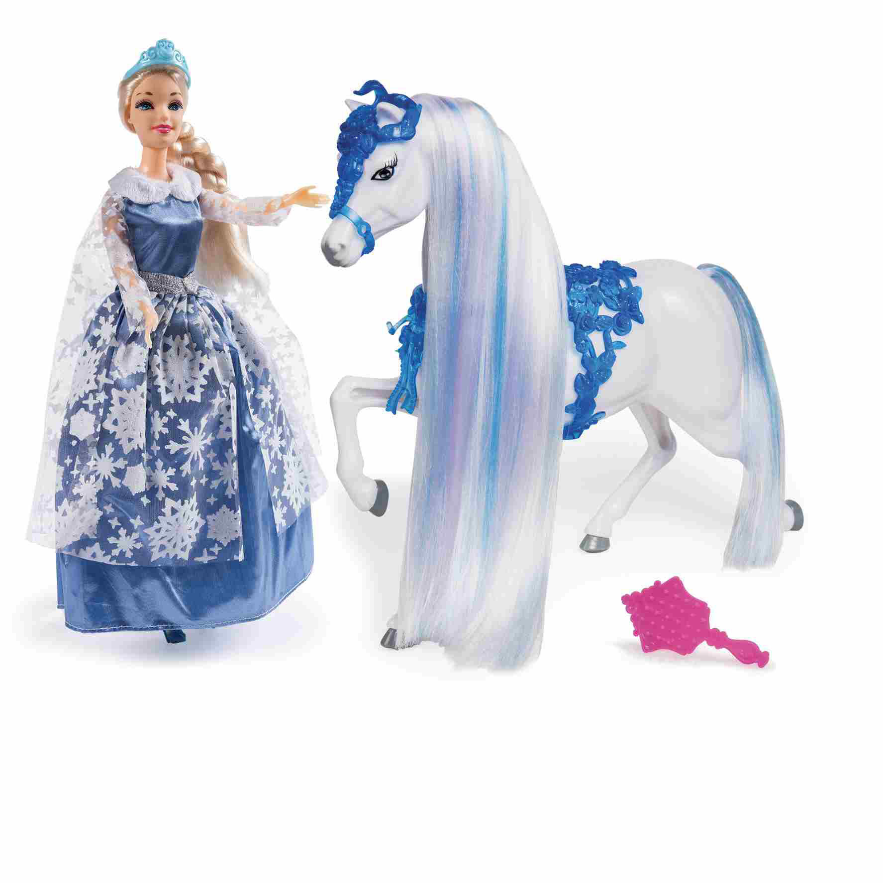 Partycolare- Princess Regina dei Ghiacci 30 cm con cavallo