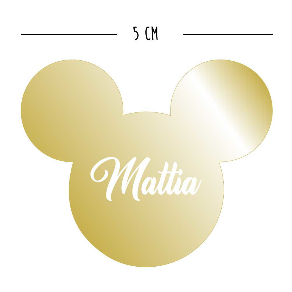 Partycolare- Sagoma testa di Topolino in plexiglass nome incisione