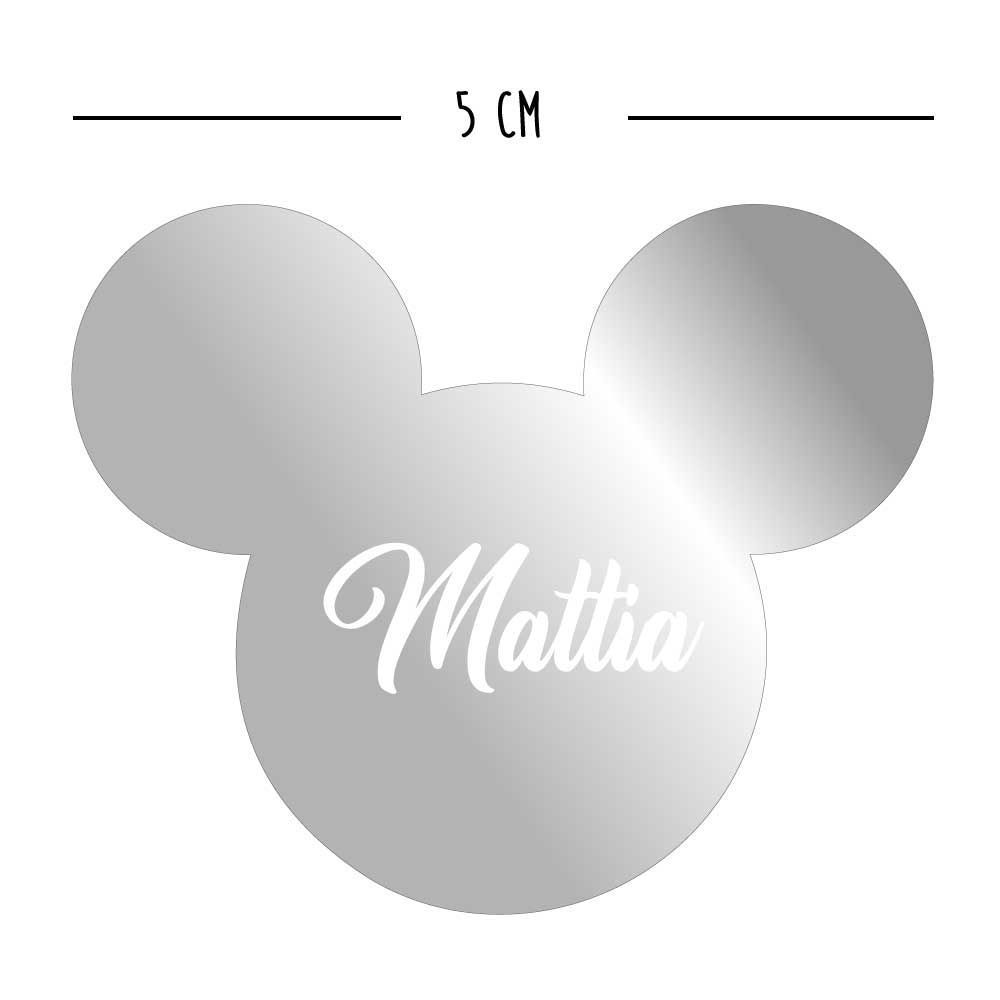 Partycolare- Sagoma testa di Topolino in plexiglass nome incisione